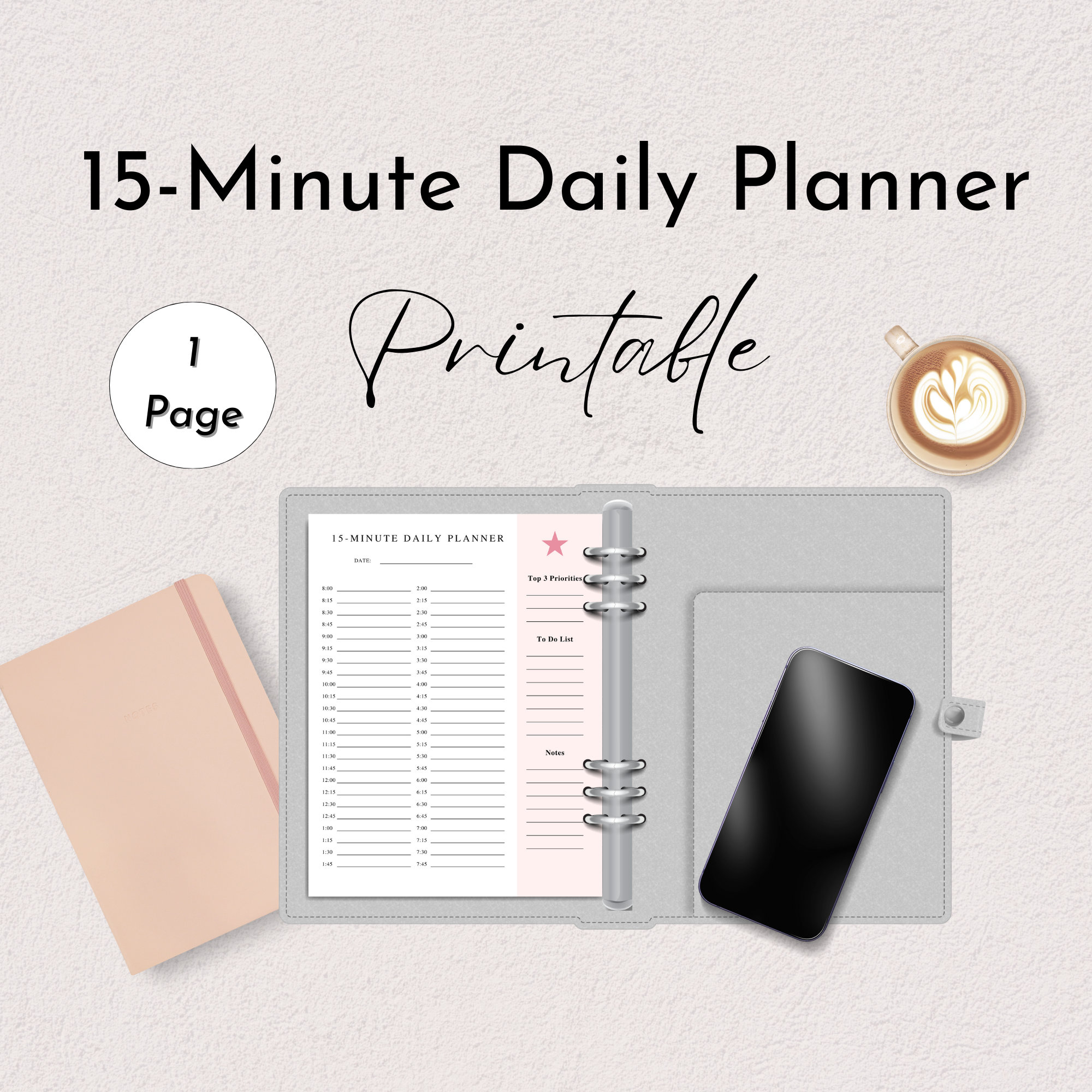 15 Minute Daily Planner Printable Therapists Coaches - Etsy