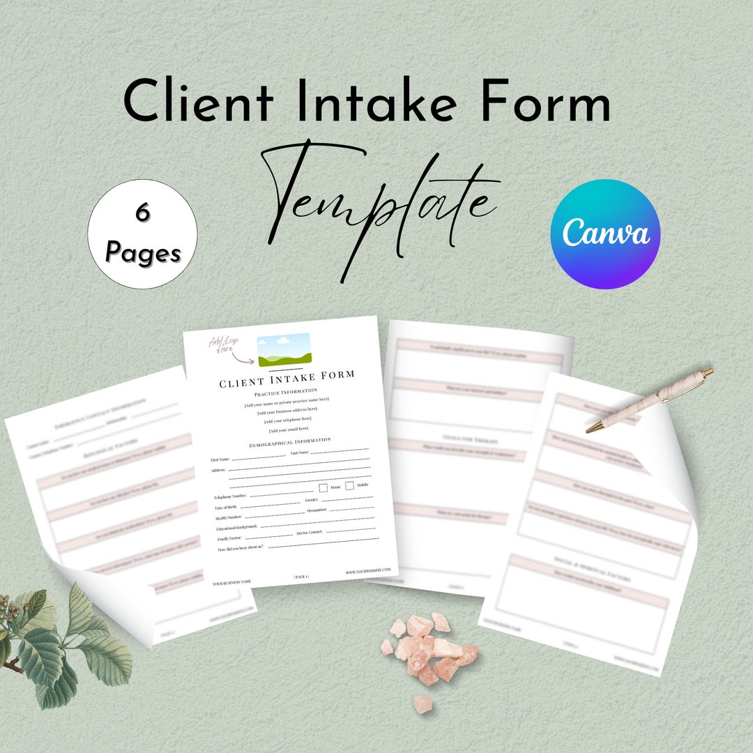 Client Intake Form With Biopsychosocial Questionnaire Editable ...