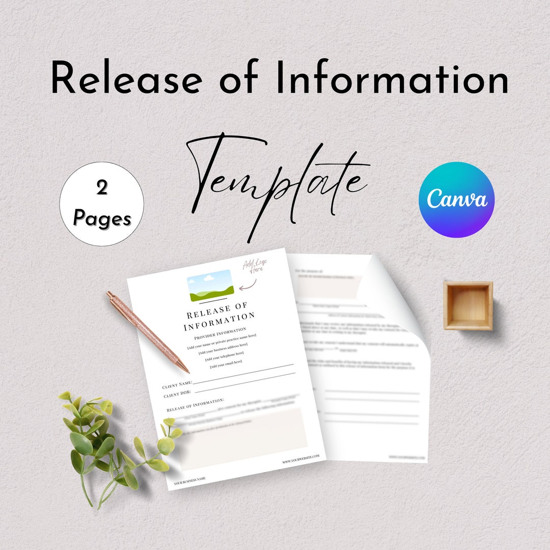 Release of Information Form Therapists Psychotherapists Counselors ...