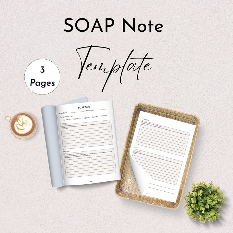 SOAP Note Printable Template With Therapy Intervention Phrases ...