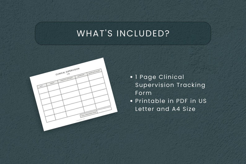 Clinical Supervision Tracking Form for Social Workers, Therapists ...