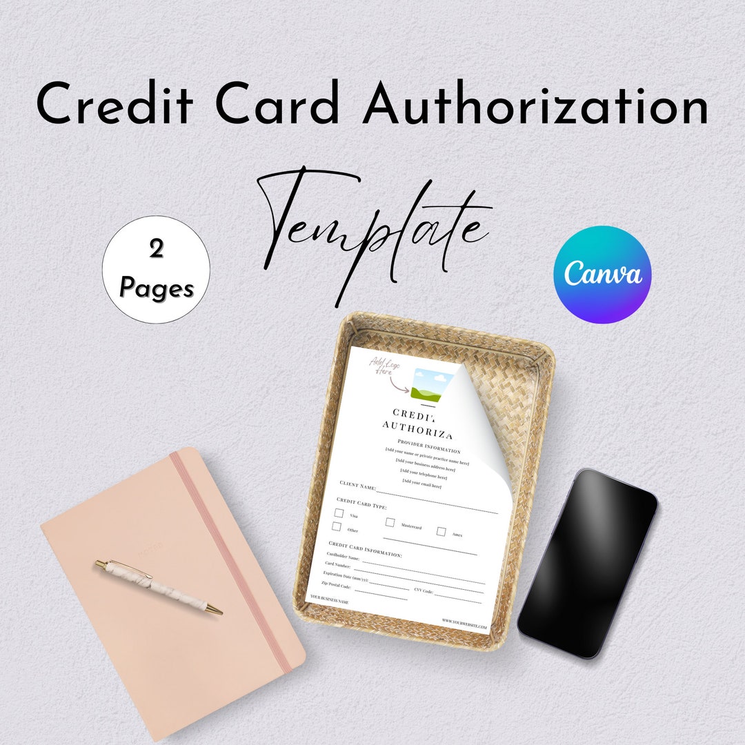 Credit Card Authorization Form for Therapy Practices for - Etsy
