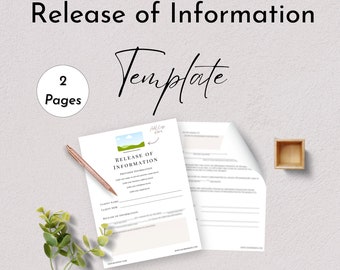 Mental Health Release of Information Form, ROI, PDF, Fillable, Editable ...