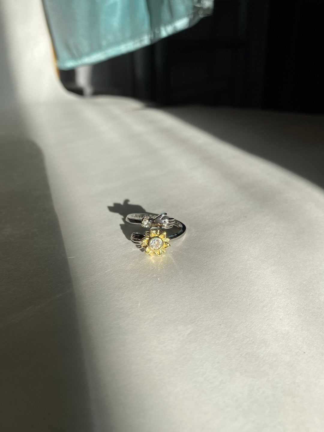 Fidget Ring, Flower Spinning Ring, Anxiety Ring, Worry Ring, Hug Floral ...