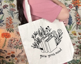 Library Card Canvas Tote Bag, School Book Bag, Light Academia Gift for ...