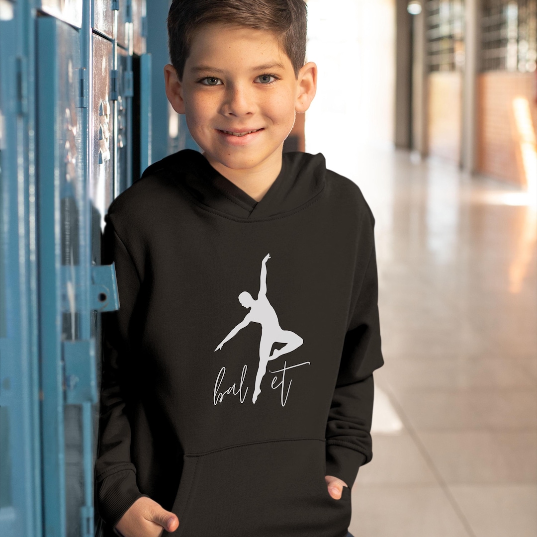 Youth Ballet Dancer Hoodie, Guys Ballet Warm up Dancer Sweatshirt, Boys ...