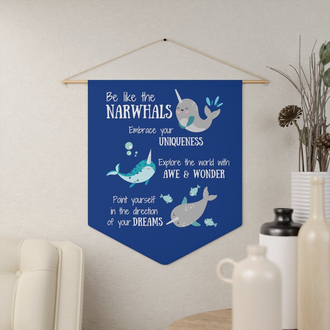 Narwhal Pennant, Whale Pennant, Narwhal Decor, Affirmation for Kids ...