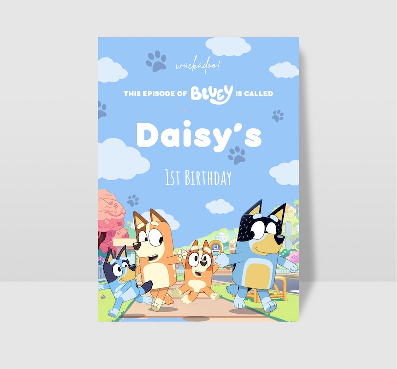 Bluey Theme Welcome Sign Welcome Board Birthday - Etsy Finland