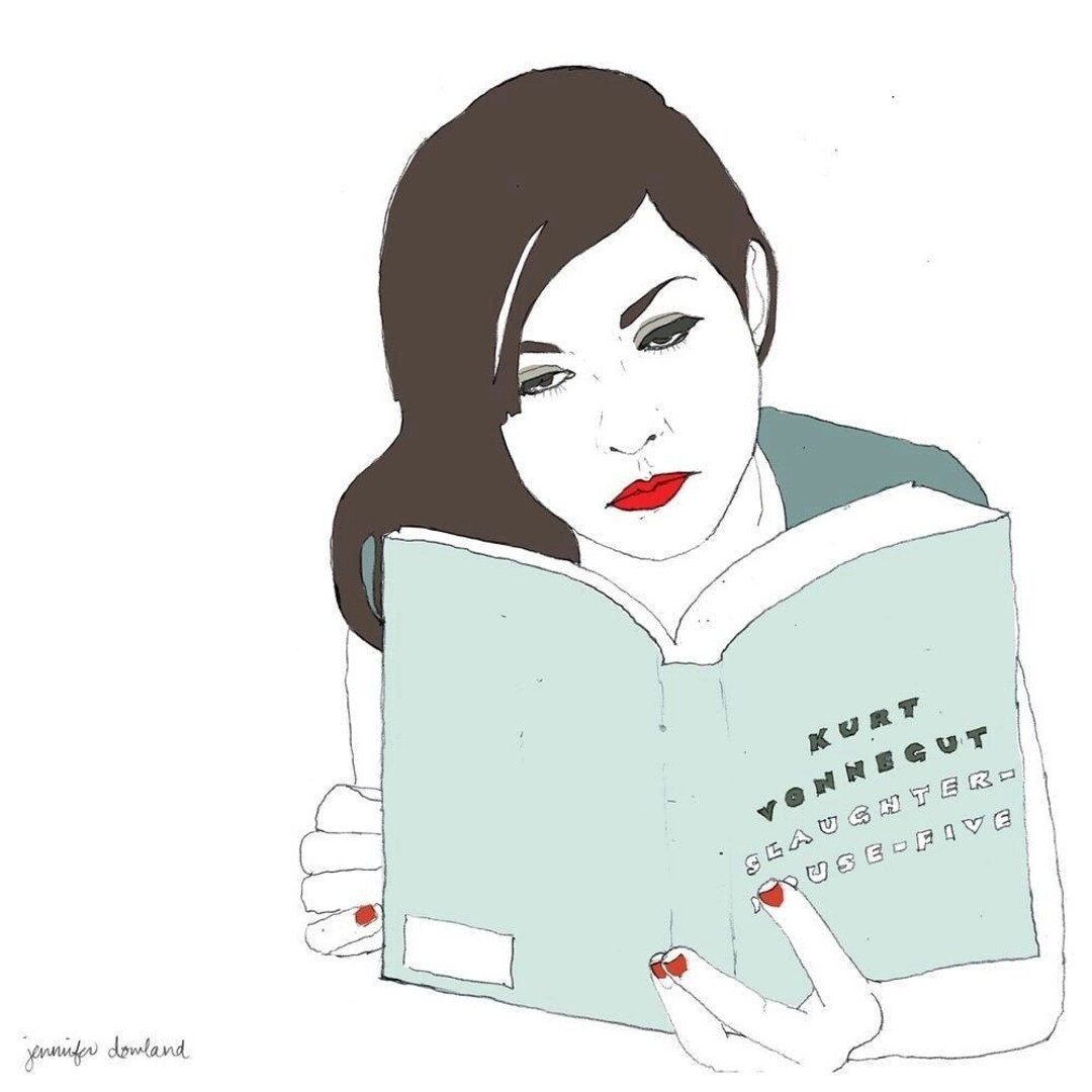 Summer & Kurt Print: Reading Series, Illustration Print for Download ...