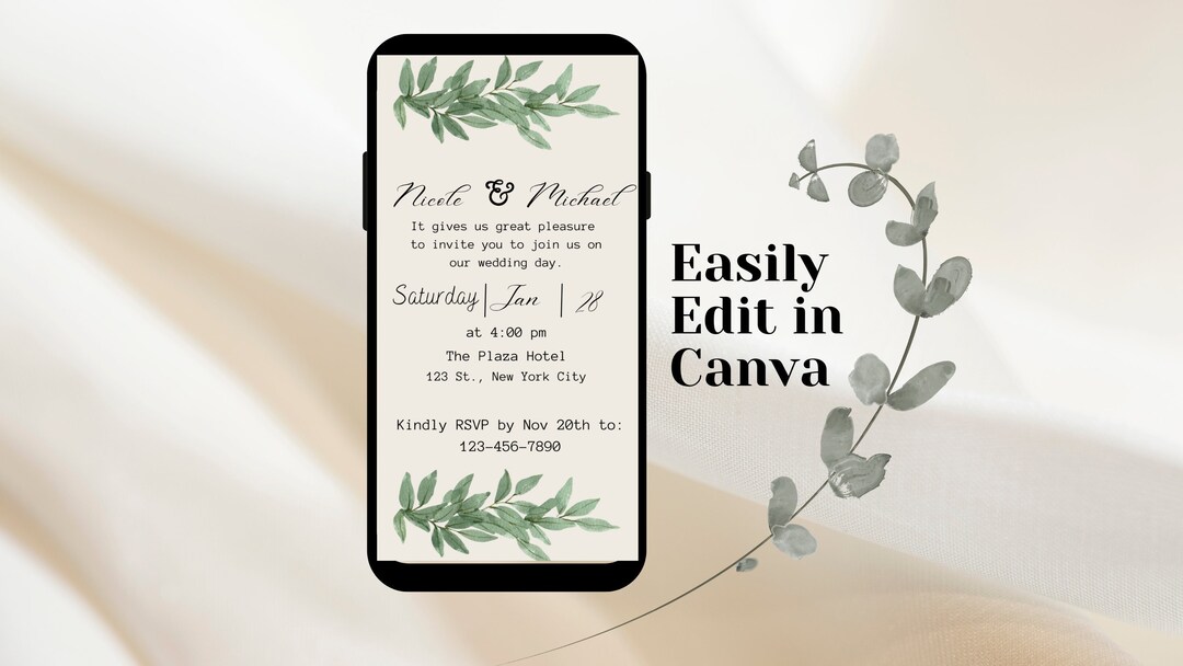 Digital Wedding Invitation, E-invite, Text Message Invitation ...