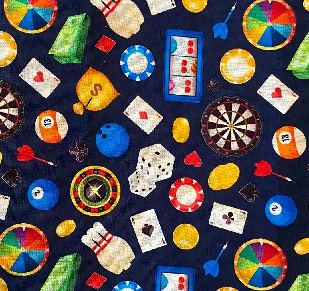 Casino Fabric 100% Cotton Fabric by the Yard Slot Machine Blackjack ...