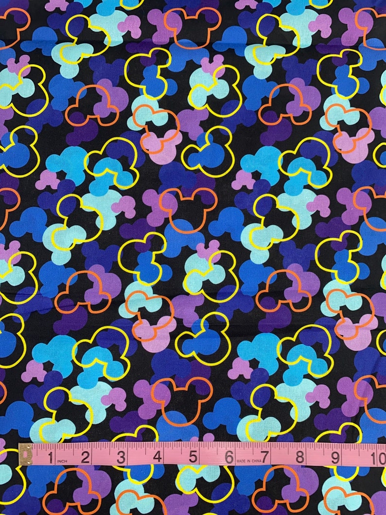 Disney Mickey Mouse Fabric 100% Cotton Fabric by the Yard 50th ...