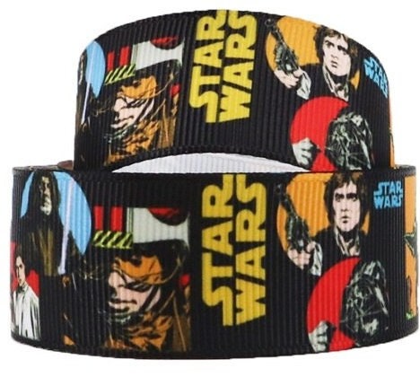 Star Wars Ribbon 1", 1.5" and 2" High Quality Grosgrain Ribbon by the ...