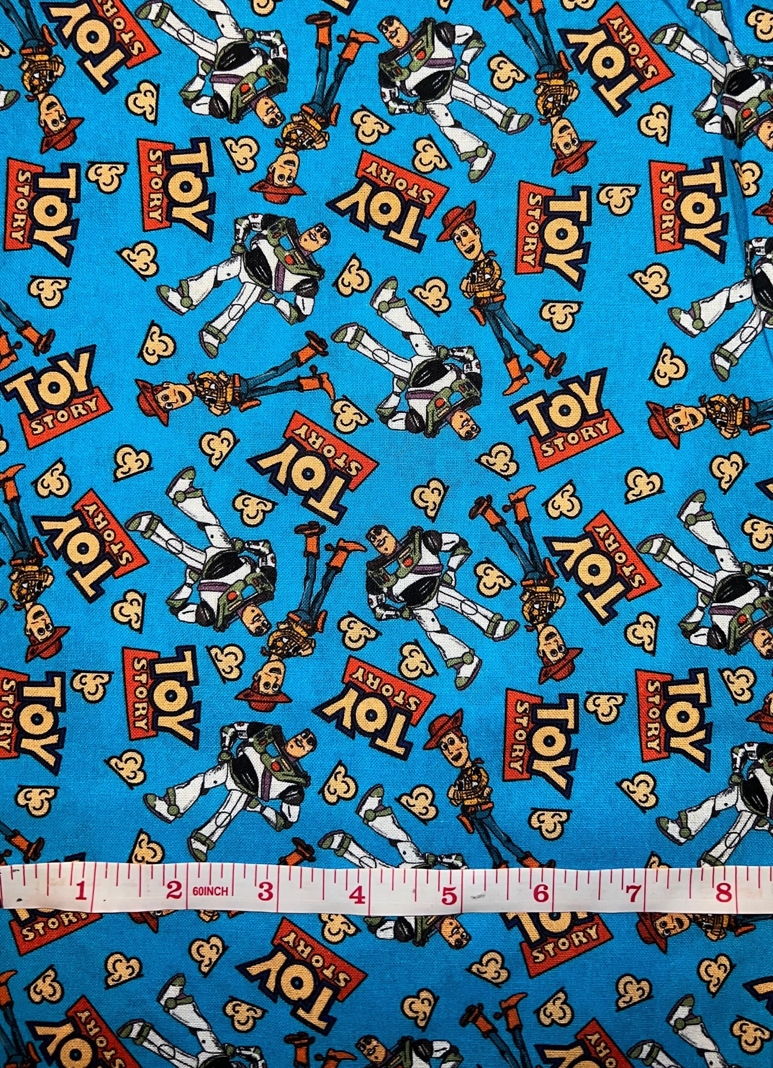 Disney Toy Story Fabric 100% Cotton Fabric Fat Quarter Tumbler Cut Buzz ...