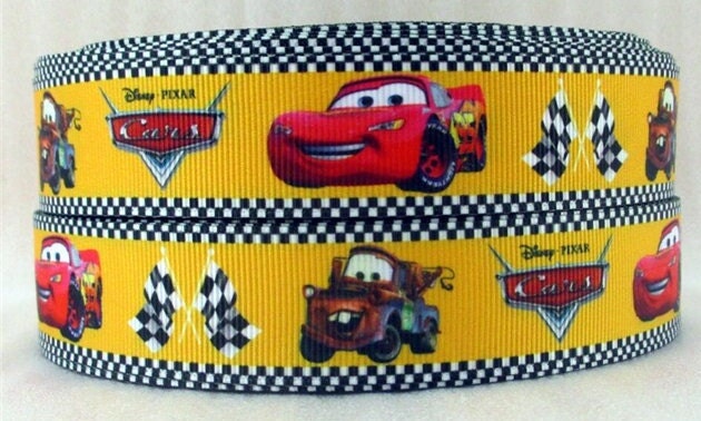 Disney Cars Ribbon 1 High Quality Grosgrain Ribbon by the Yard Disney ...