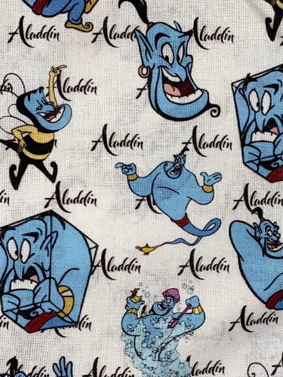 18x10" Disney Aladdin Fabric 100% Cotton Fabric Remnant Magic Lamp ...