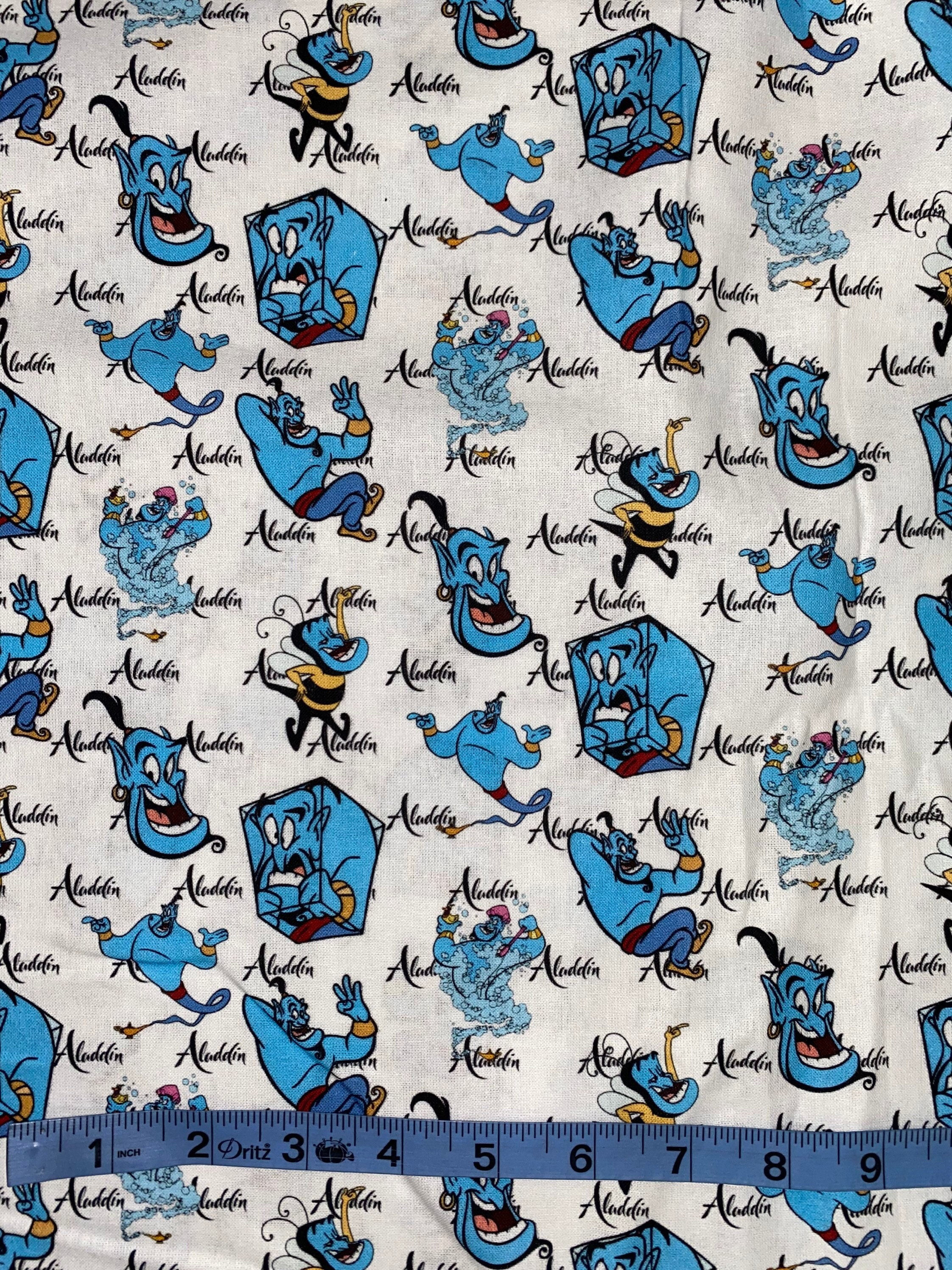 Disney Aladdin Fabric 100% Cotton Fabric Fat Quarter Tumbler Cut Magic ...