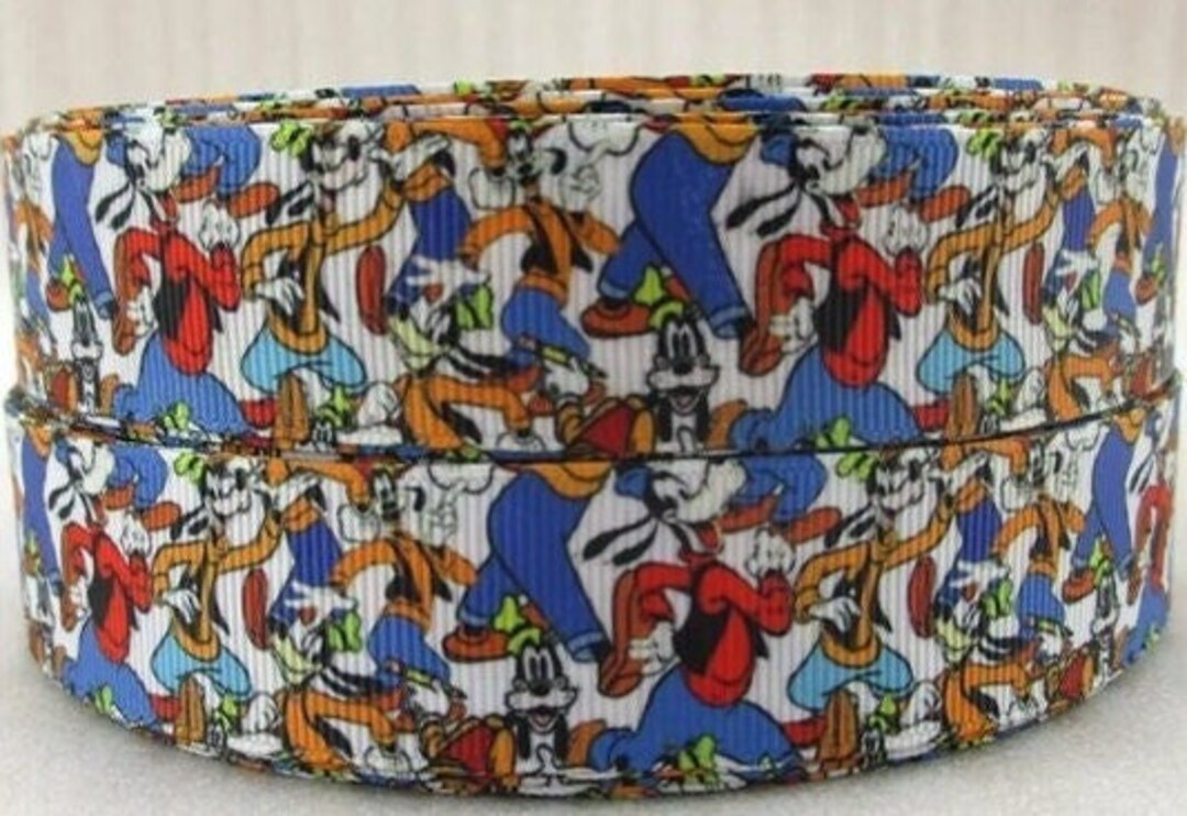 Disney Goofy Ribbon 1" High Quality Grosgrain Ribbon by the Yard Goof ...