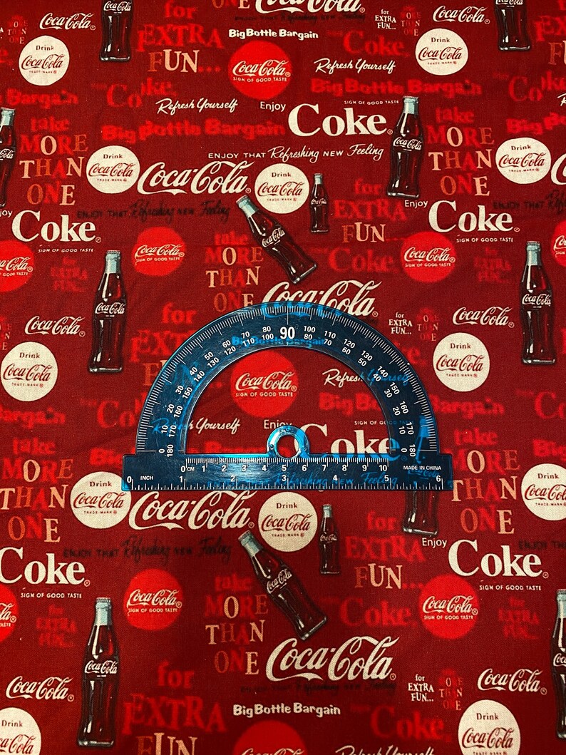 Coke Fabric 100% Cotton Fabric by the Yard Coca-cola Fabric - Etsy