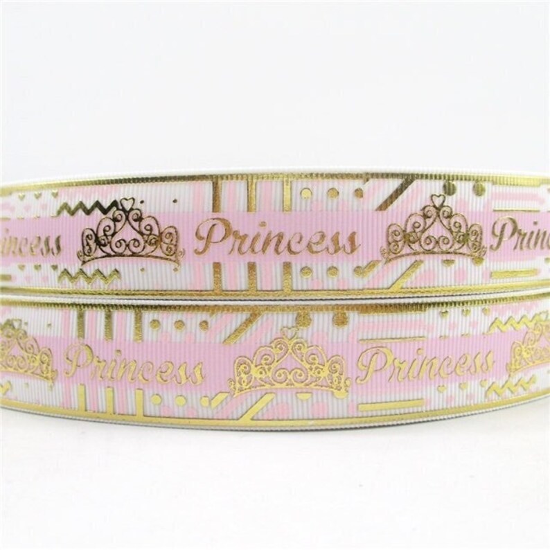 Gold Embossed Princess Ribbon 1 High Quality Grosgrain Ribbon by the ...