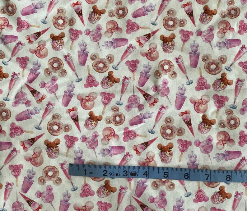 Disney Snacks Fabric 100% Cotton Fabric by the Yard Cartoon Collage ...