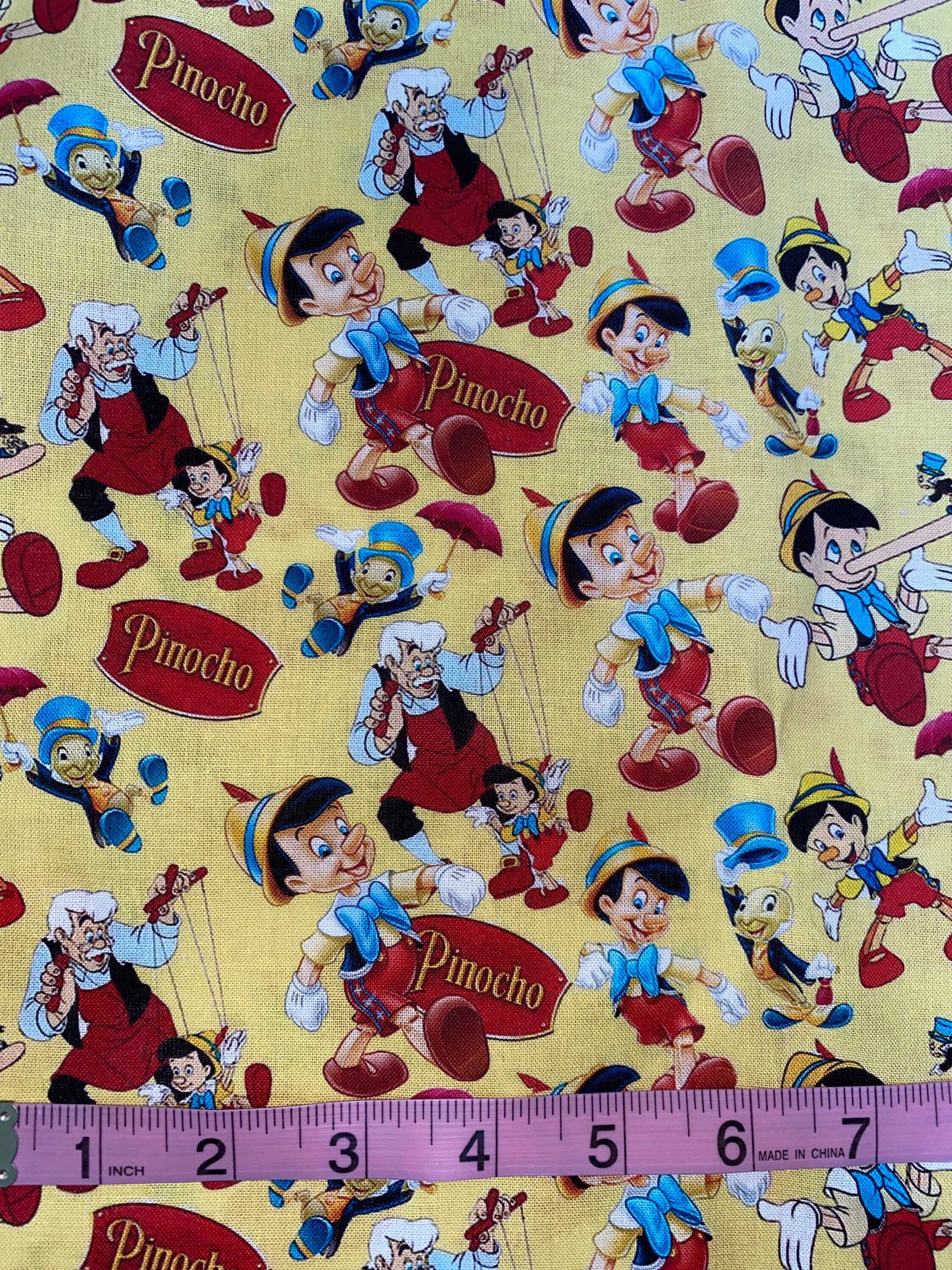 Disney Pinocchio Fabric 100% Cotton Fabric Fat Quarter Tumbler Cut ...
