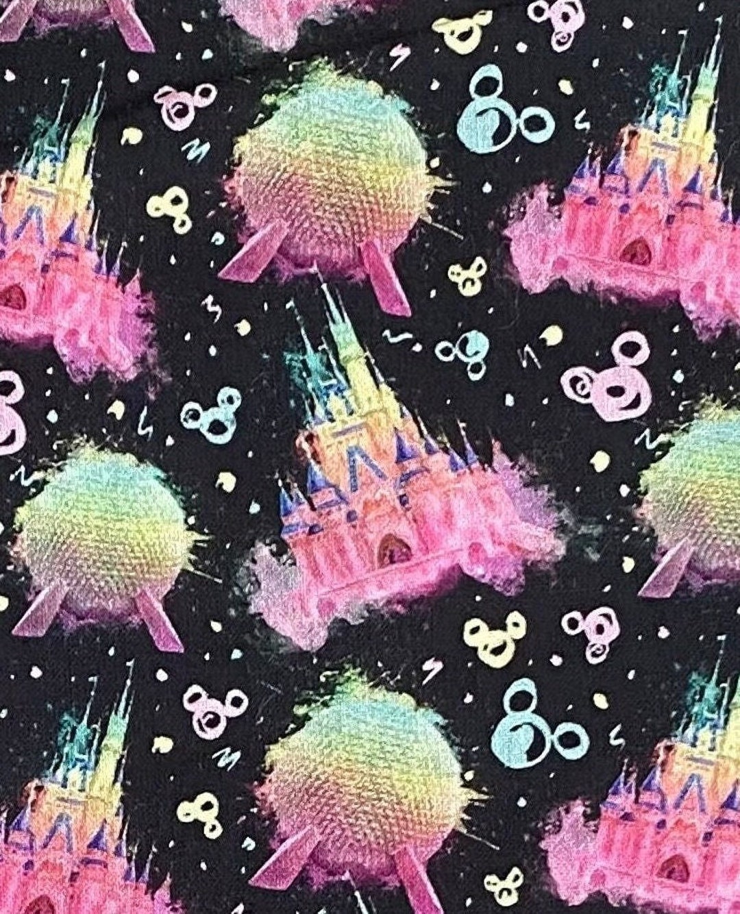 Disney Castle Fabric 100% Cotton Fabric Fat Quarter Tumbler Cut Cartoon ...