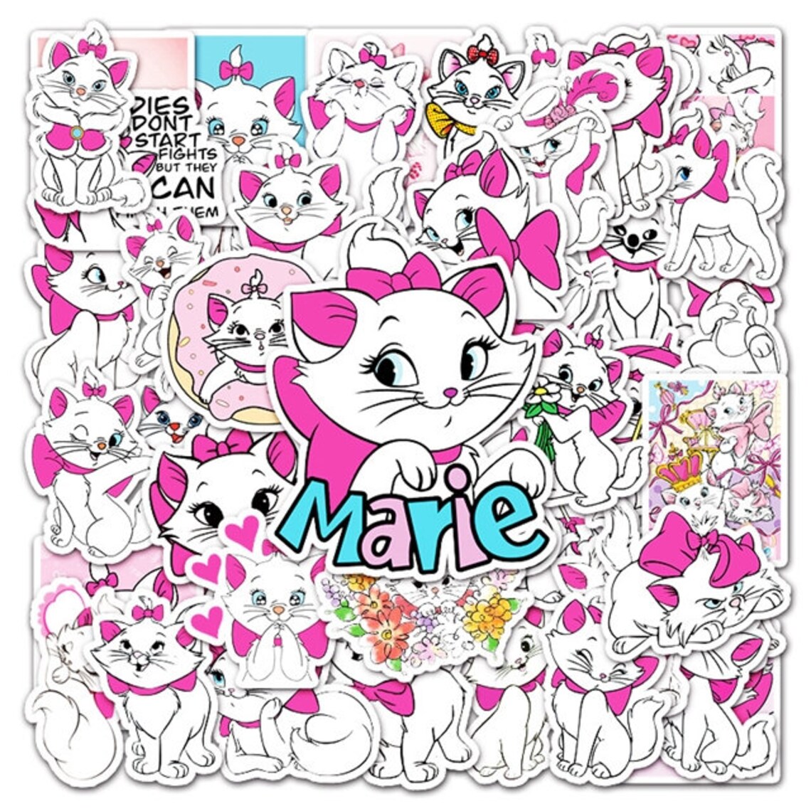 Disney Marie Aristocats Stickers Water Resistant Stickers - Etsy