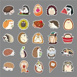 Hedgehog Stickers Pack | Water Resistant | Laptop Stickers | Water ...