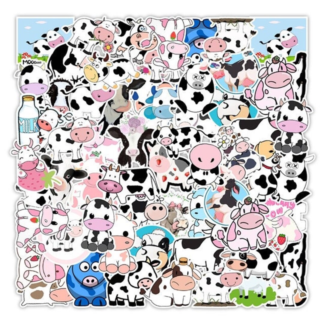 Cow Stickers Pack Water Resistant Laptop Stickers Water Bottle ...