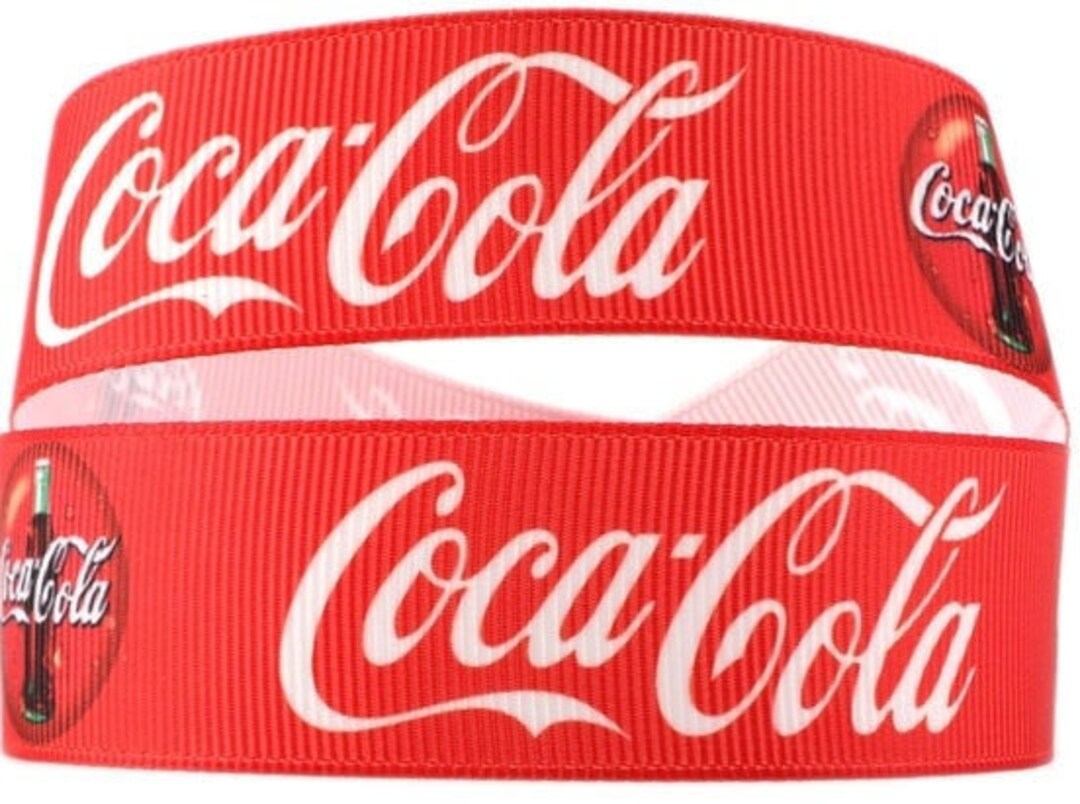 3/8" Coca-cola Ribbon High Quality Grosgrain Ribbon by the Yard Coca ...