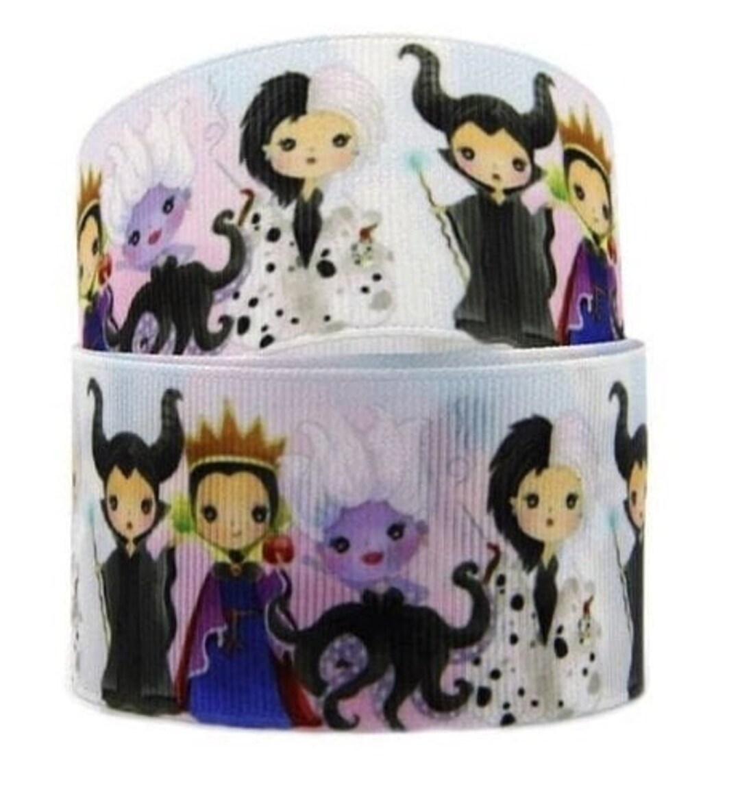 Disney Villains Ribbon 1" and 1.5" High Quality Grosgrain Ribbon by the ...