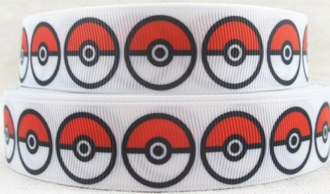 Pokemon Ball Ribbon 1" High Quality Grosgrain Ribbon by the Yard ...