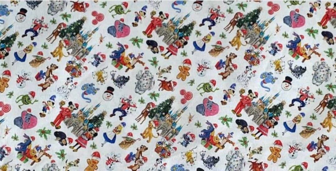 Disney Christmas Fabric 100% Cotton Fabric by the Yard Winter Sled ...