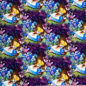 Alice in Wonderland Fabric Collage 100% Cotton Fabric by the Yard ...
