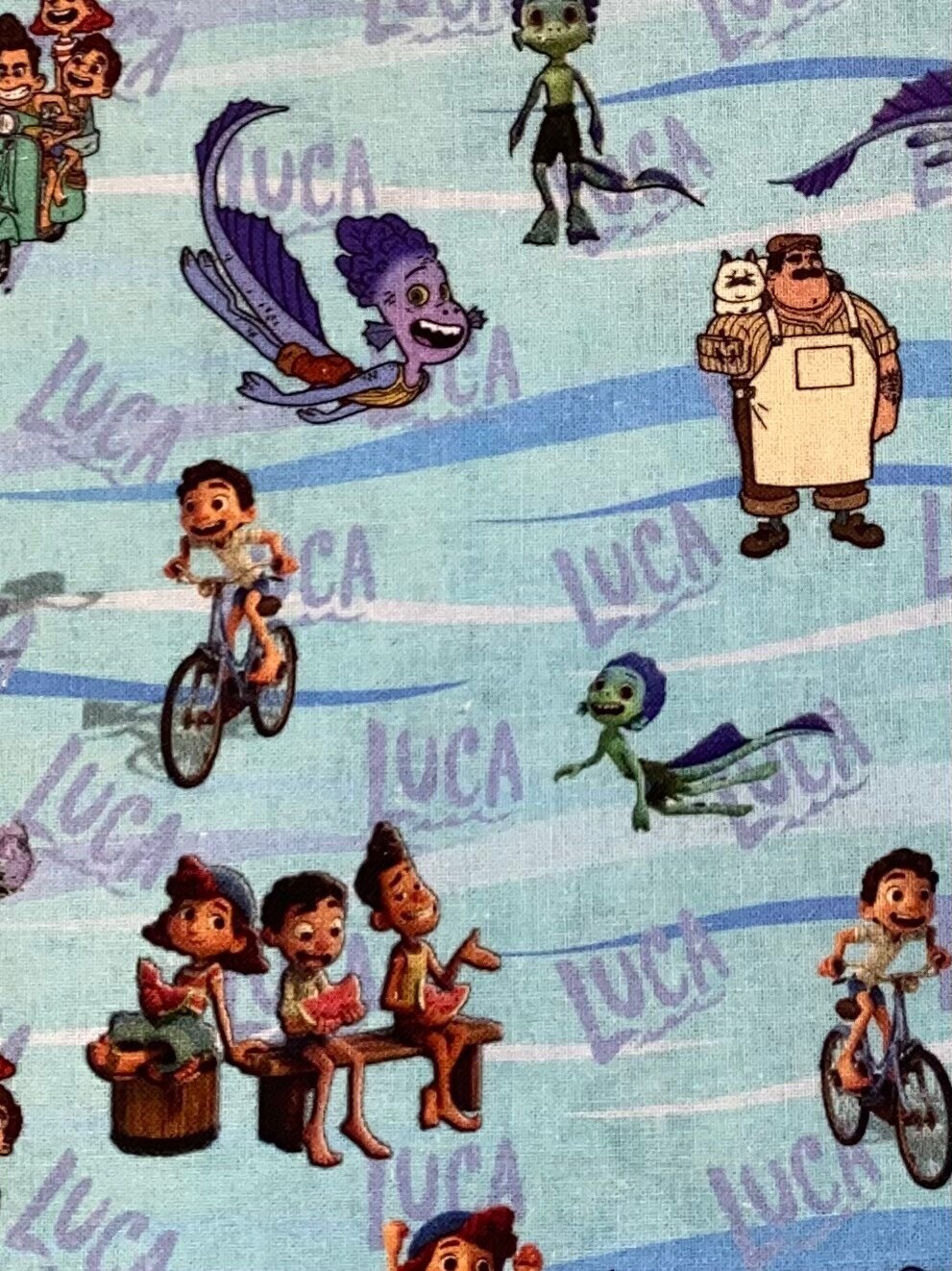 Disney Luca Fabric 100% Cotton Fabric Fat Quarter Tumbler Cut Guilia ...