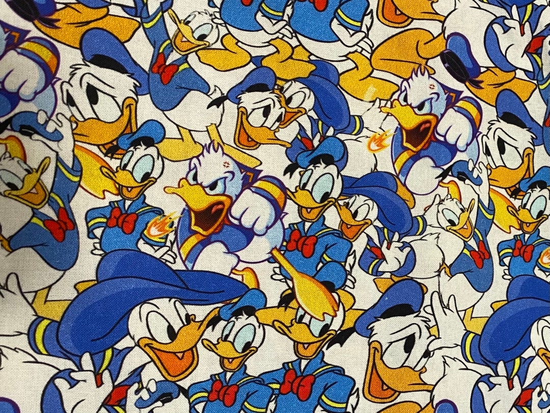 Disney Donald Duck Fabric 100% Cotton Fabric Fat Quarter Tumbler Cut ...