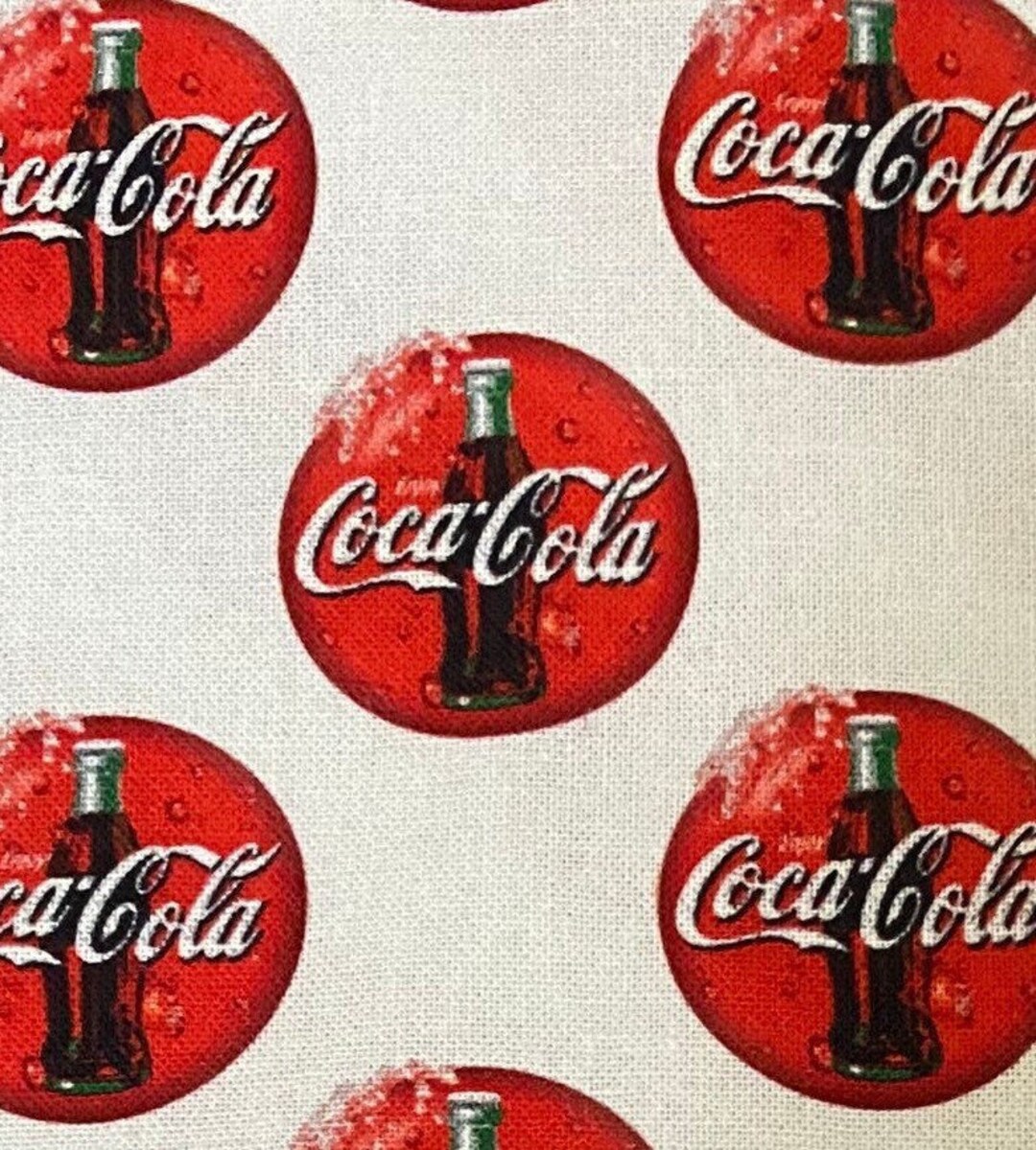 Coca-cola Fabric 100% Cotton Fabric Fat Quarters Fat Eighths Tumbler ...