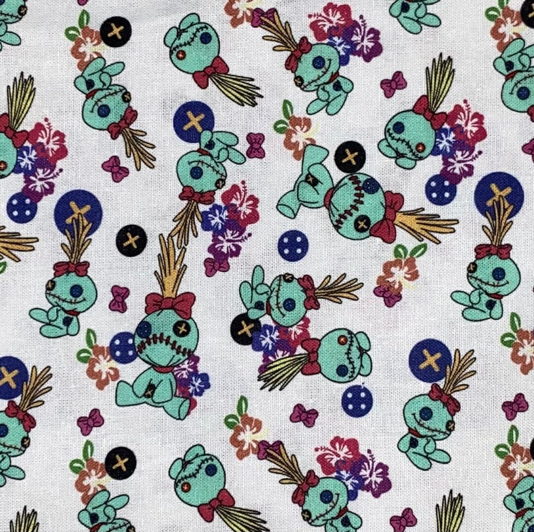 Disney Stitch and Scrump Fabric 100% Cotton Fabric Fat Quarter Tumbler ...