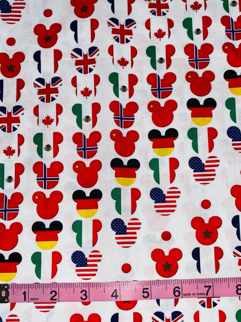 Disney Epcot Fabric 100% Cotton Fabric Fat Quarter Tumbler Cut Disney ...