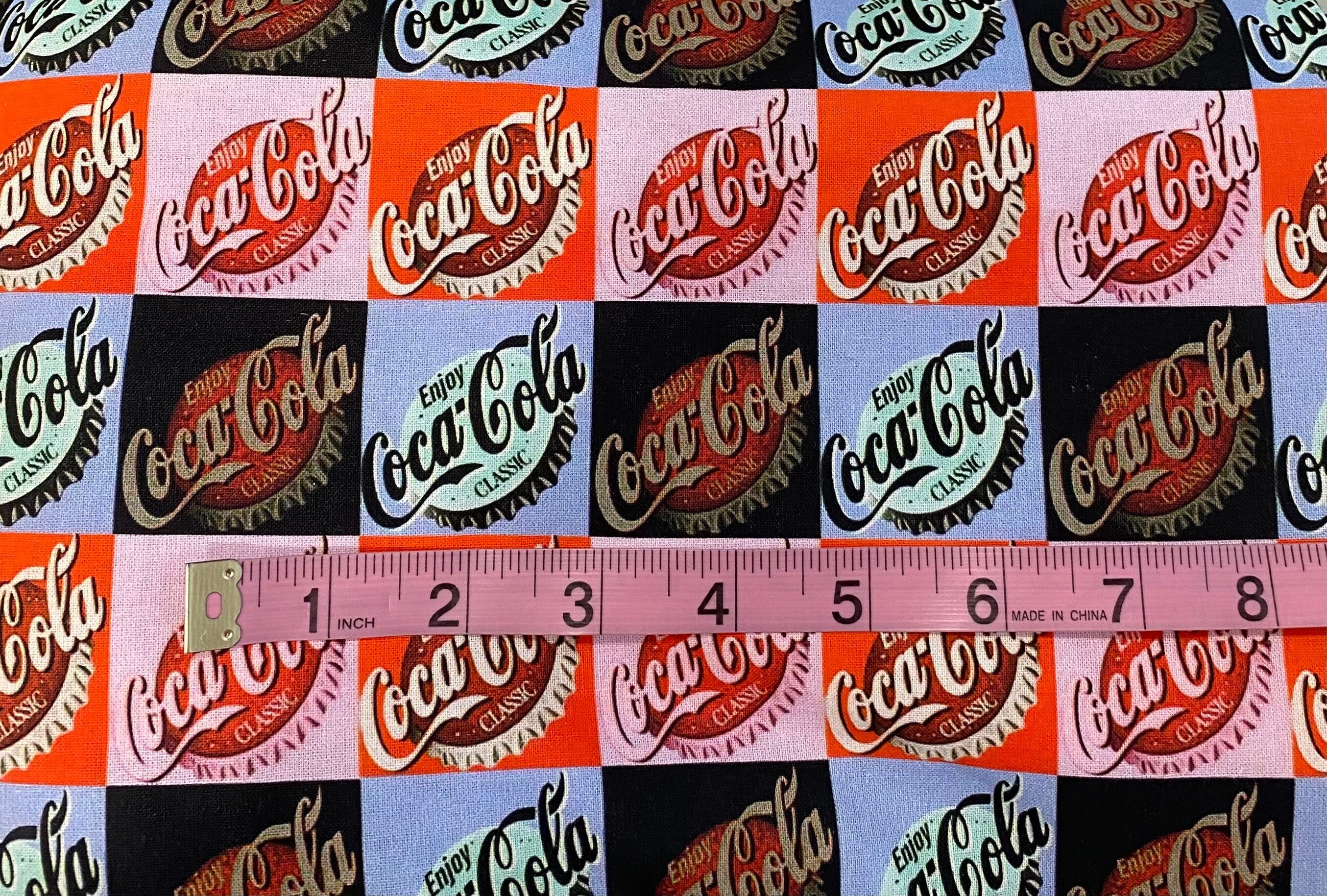 Coca-cola Fabric 100% Cotton Fabric Fat Quarter Tumbler Cut Coke Fabric ...