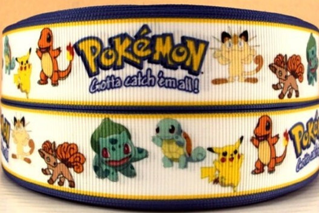 Pokemon Collage Ribbon 1" High Quality Grosgrain Ribbon by the Yard ...