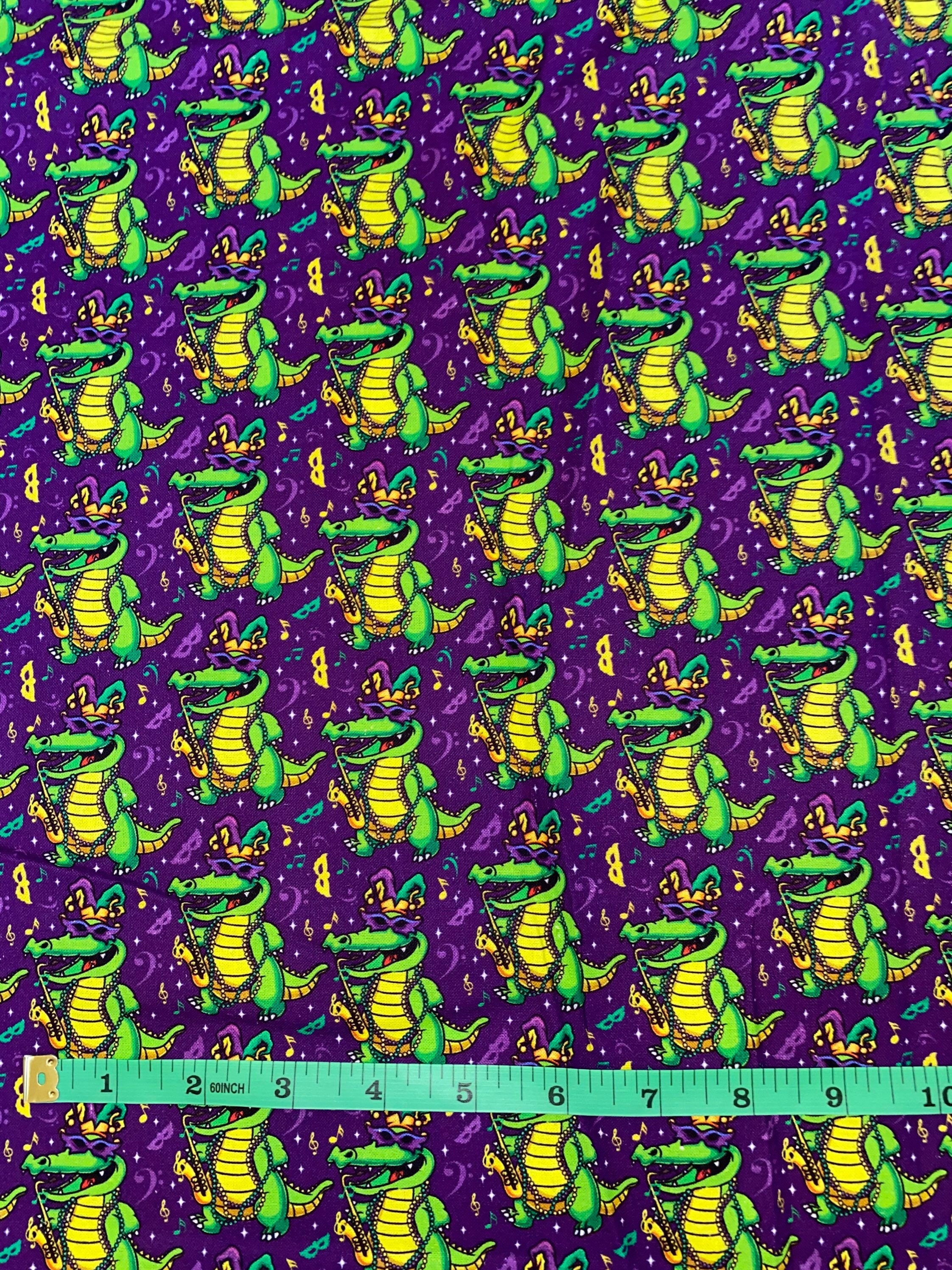 18x10" Mardi Gras Fabric 100% Cotton Fabric Remnant New Orleans ...