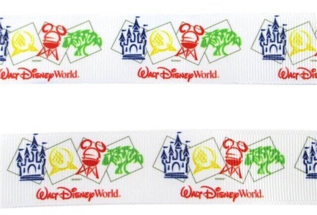 Walt Disney World Classic Logos Ribbon 1 High Quality Grosgrain Ribbon ...