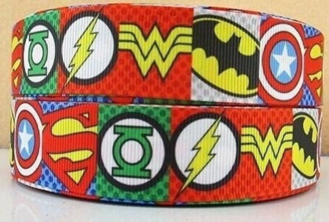 Superhero Ribbon 1" High Quality Grosgrain Ribbon by the Yard | Batman ...