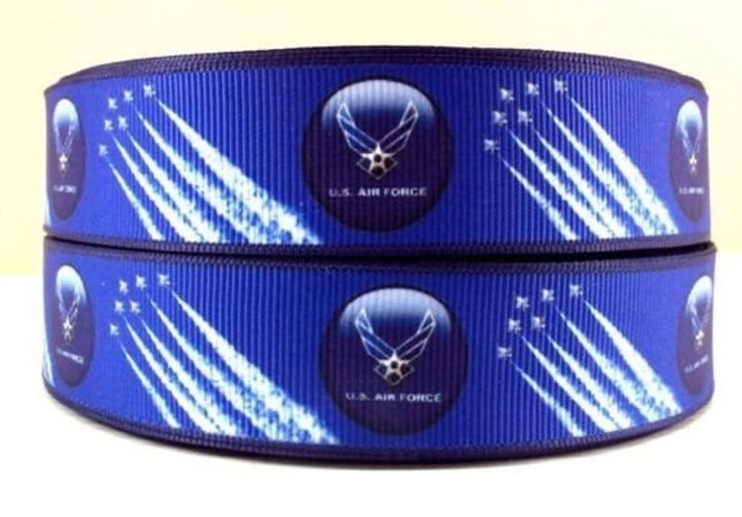 United States Air Force Ribbon 1" High Quality Grosgrain Ribbon by the ...