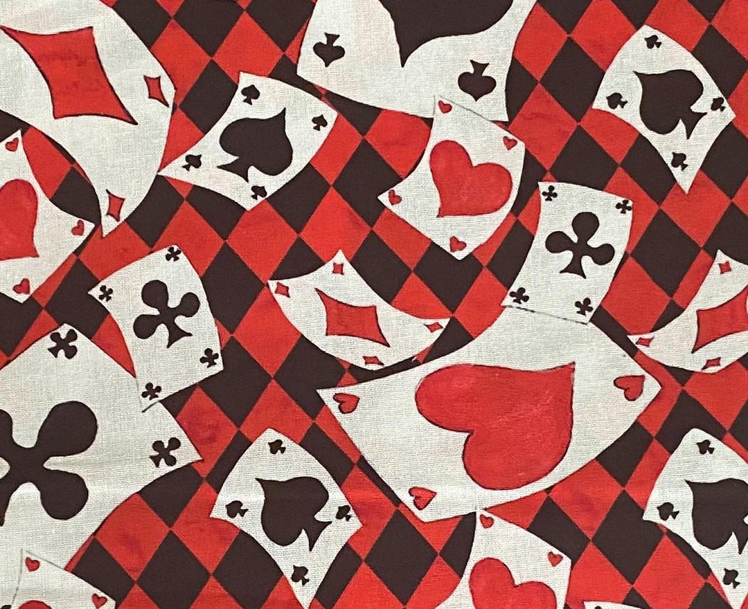 Cards Fabric 100% Cotton Fabric by the Yard Casino Fabric Collage Queen ...