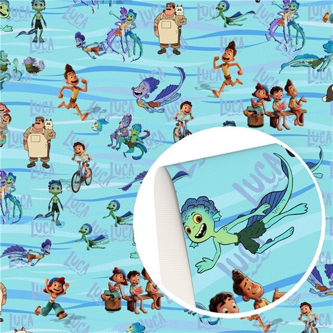 Disney Luca Fabric 100% Cotton Fabric by the Yard Disney Fish Luca ...