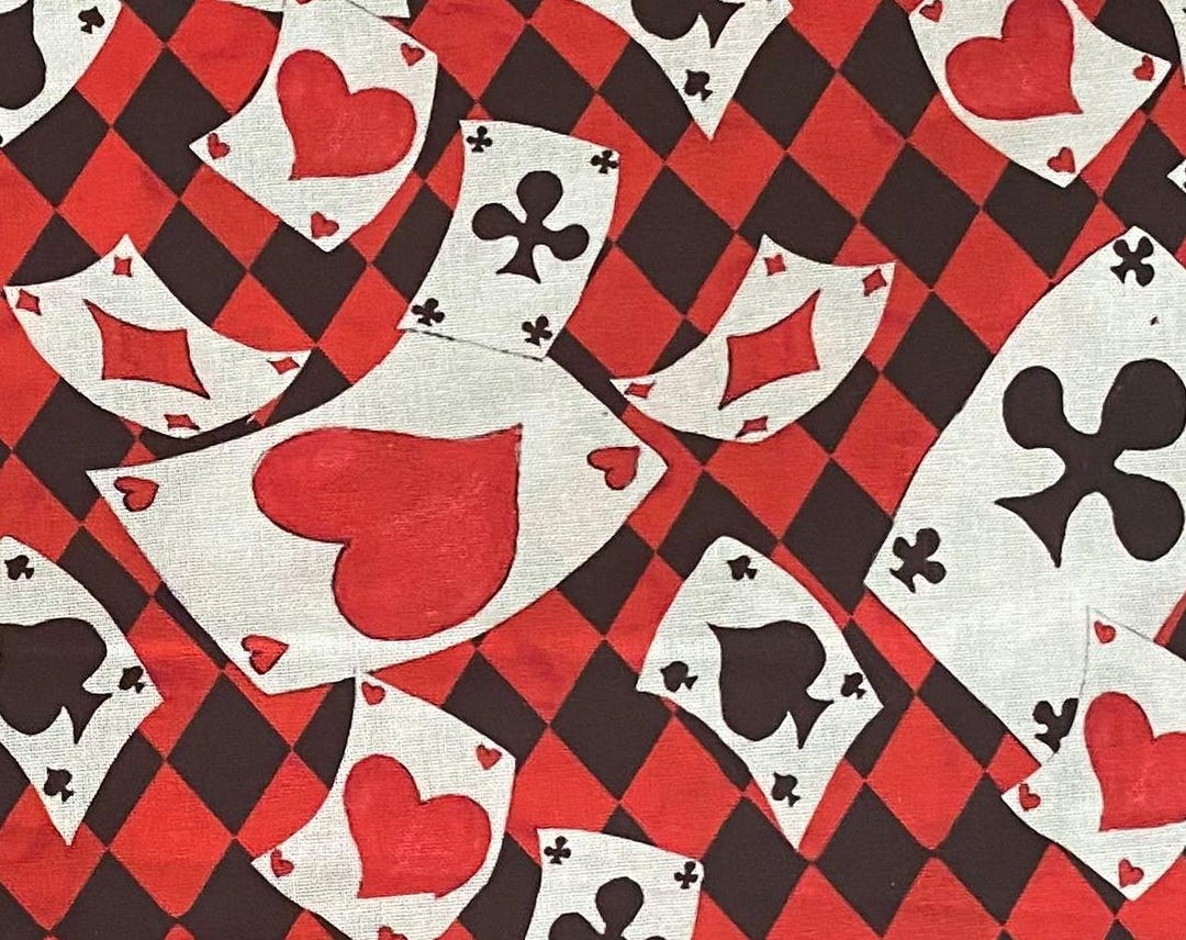 Cards Fabric 100% Cotton Fabric by the Yard Casino Deck of Cards ...