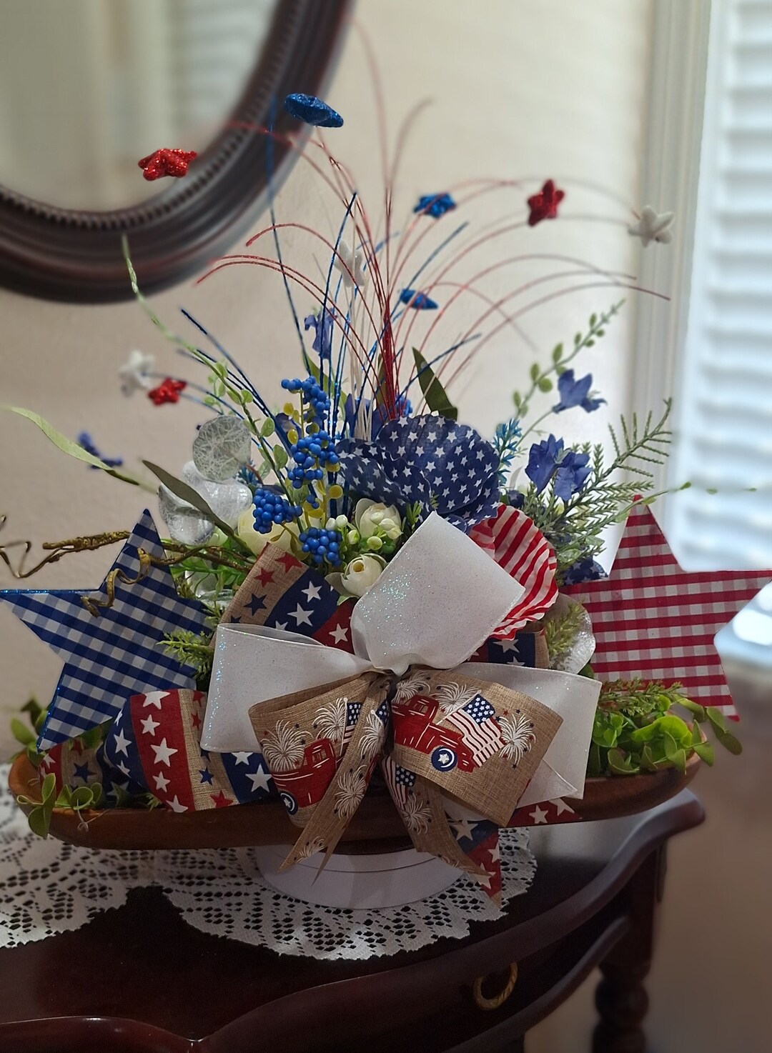 4th of July Floral Arrangement, 4th Floral Design, 4th Dowl Bowl ...